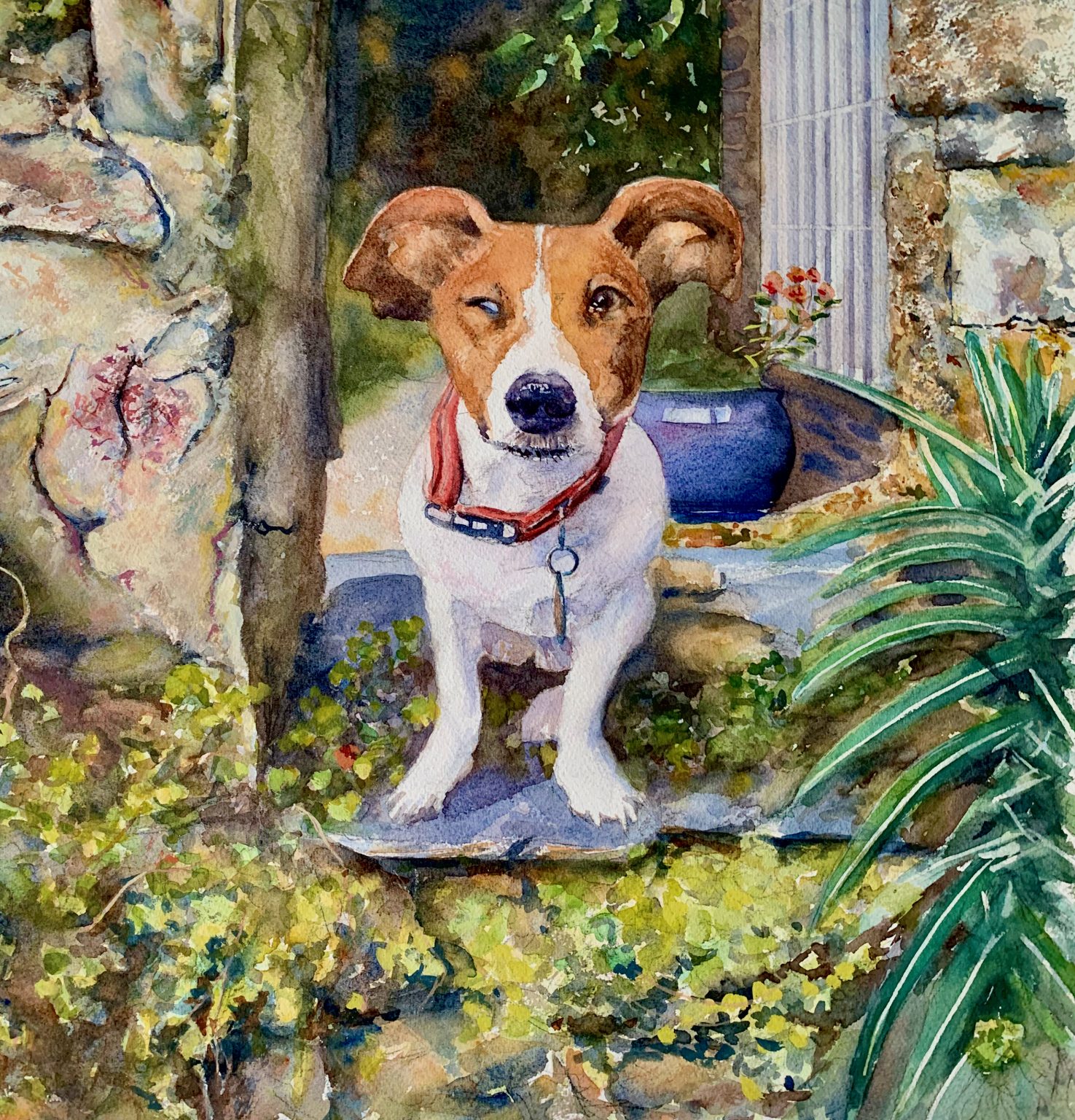 Dog In Arch - Brian Crosby Art